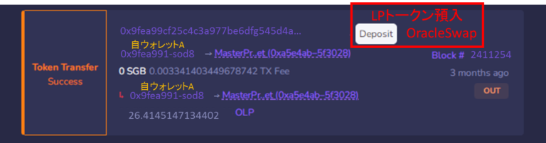 【Songbird Explorer】取引履歴の見方
